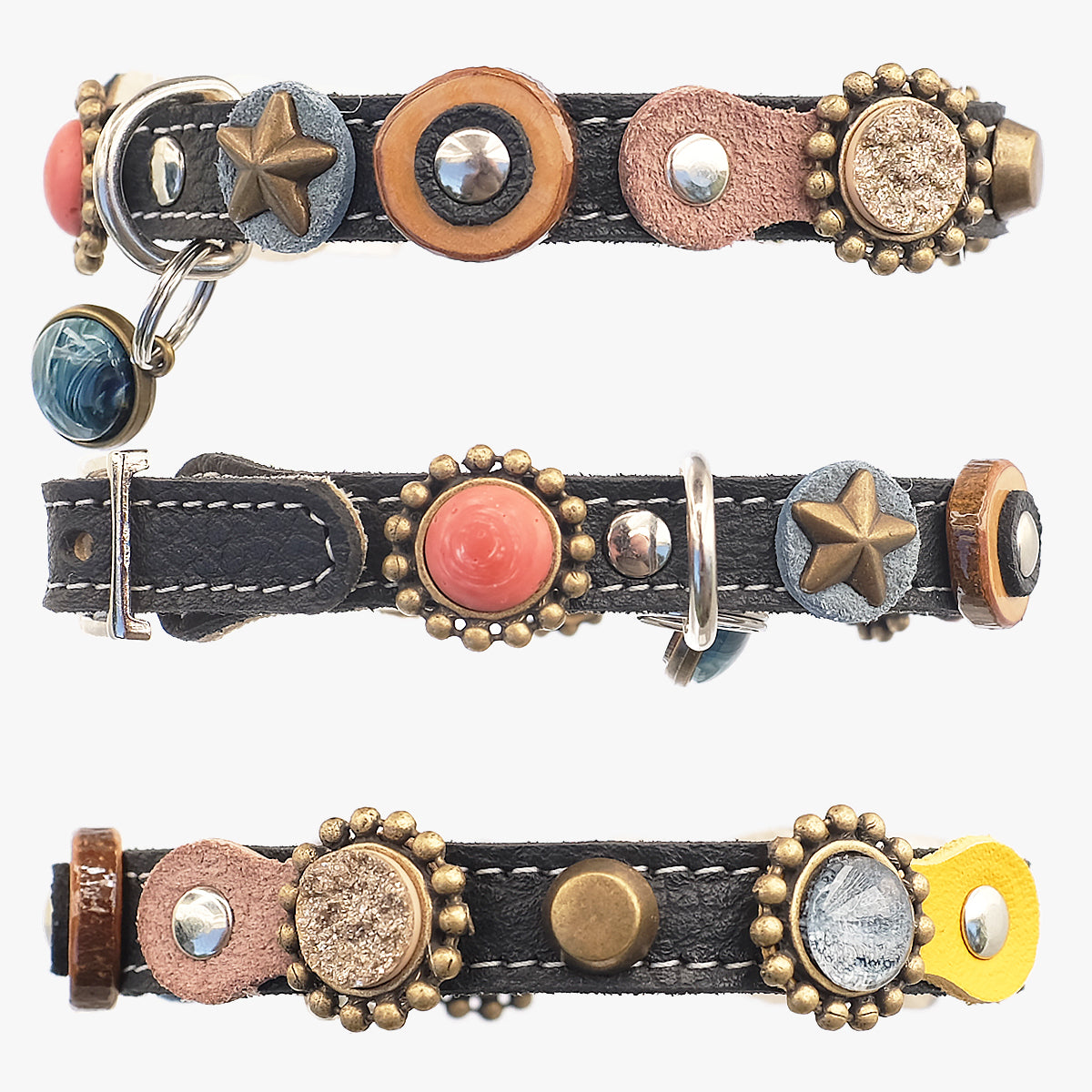 Luxury Leather Brown Cat Collars - Handmade in Spain