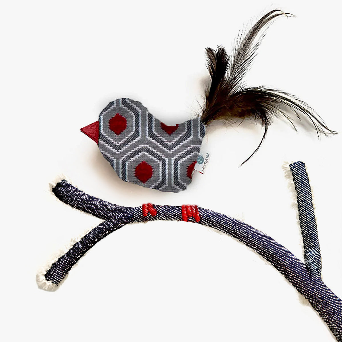 Catnip Bird Toy with Feathers – Eco-Friendly, French-Made