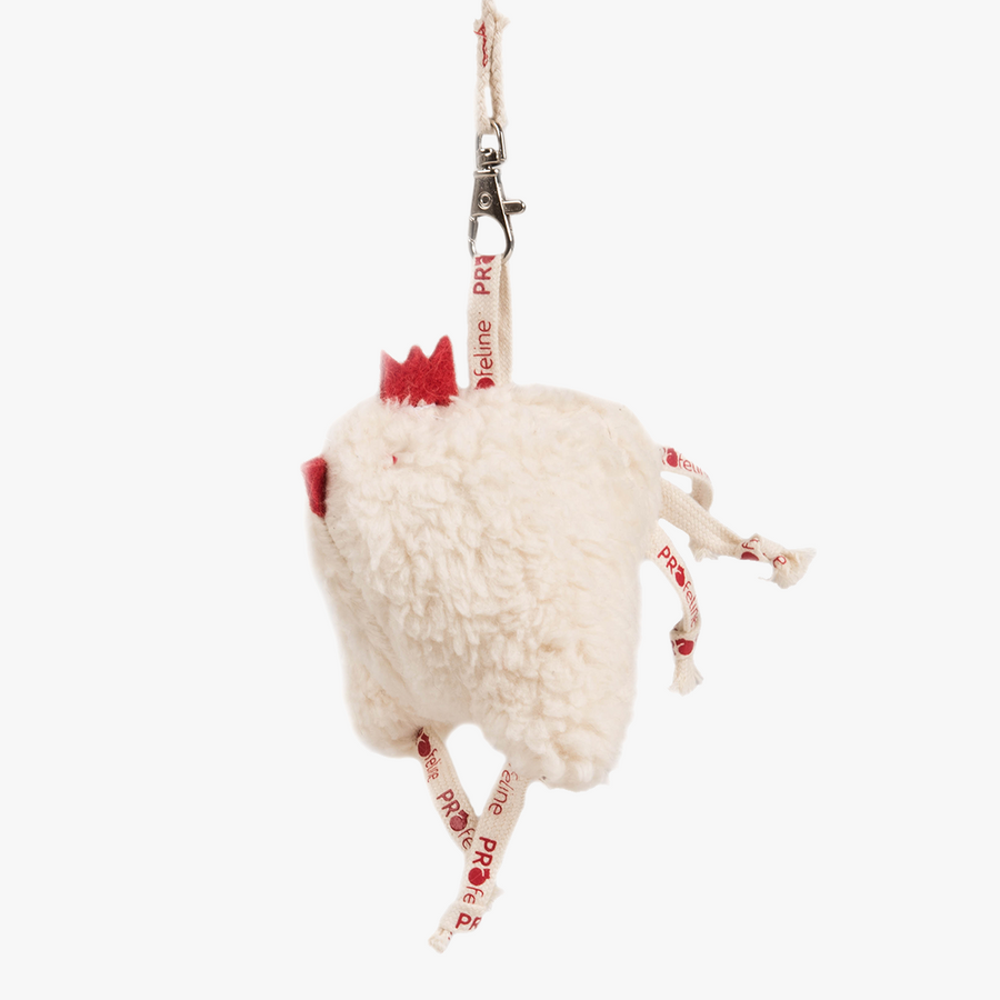 Plush & Potent: Catnip-Baldrian Fluffy Chick Cat Toy with Ribbons