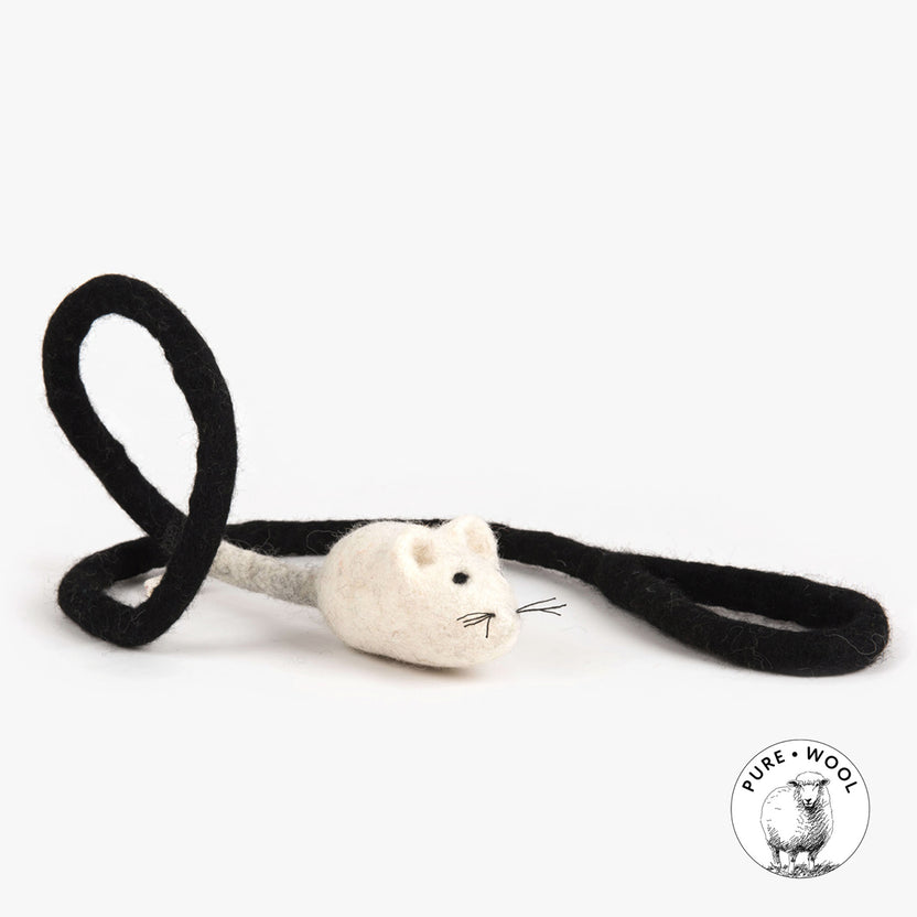 Introducing Woolly Long Mouse: The Ultimate 100% Wool Felt Cat Toy