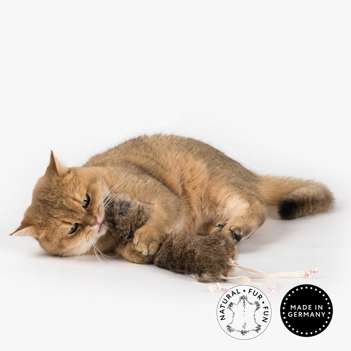 Fur Bunny Cat Toy: 100% Genuine Rabbit Fur With Catnip & Valerian